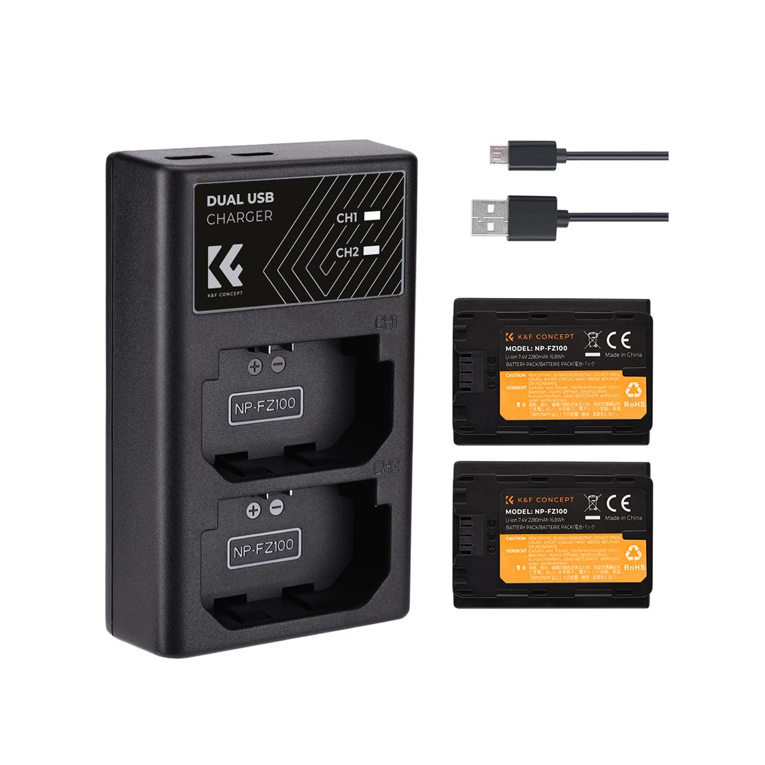 K&F Concept FZ100 Dual Battery & Charger - Camera Fine Vision