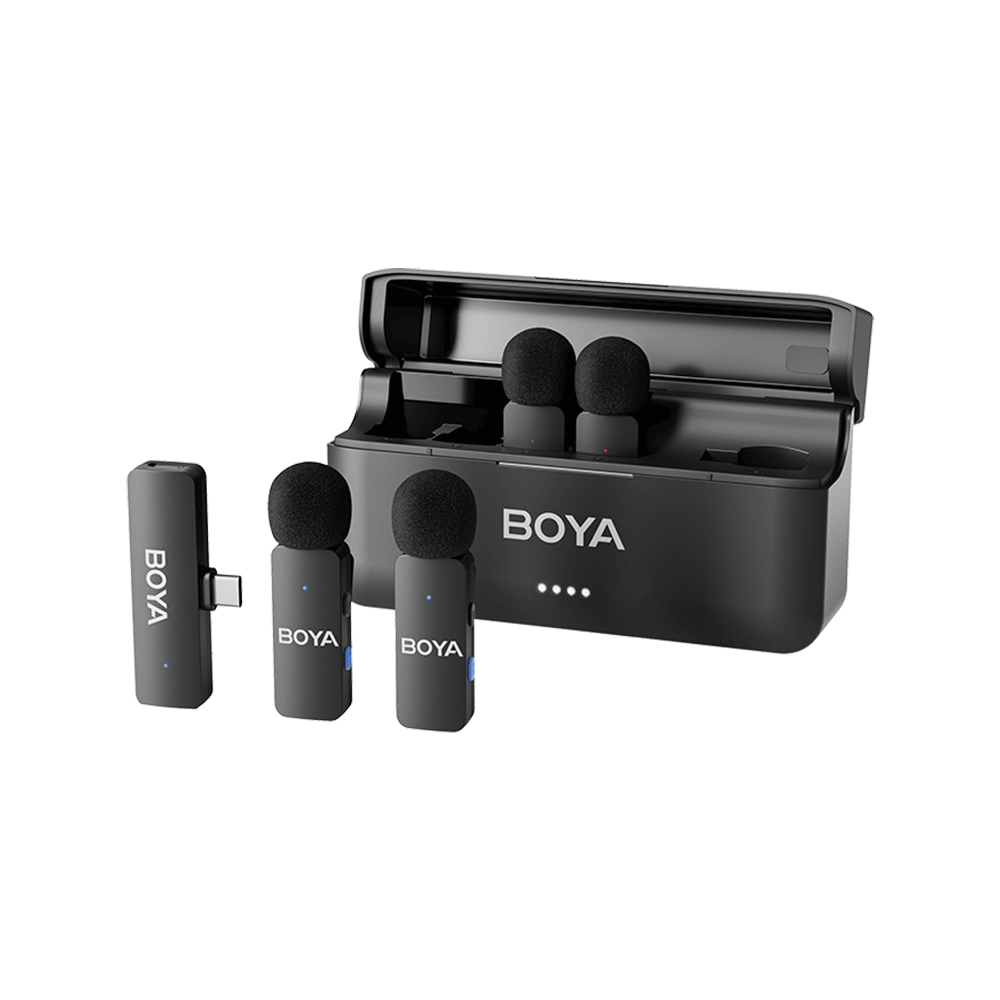 BOYA BY-V4U Ultracompact 4-Person Wireless Microphone System with USB-C ...